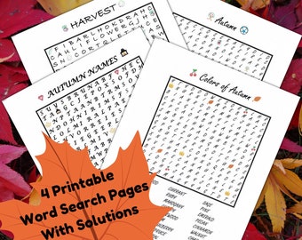 Harvest Word Search - Etsy
