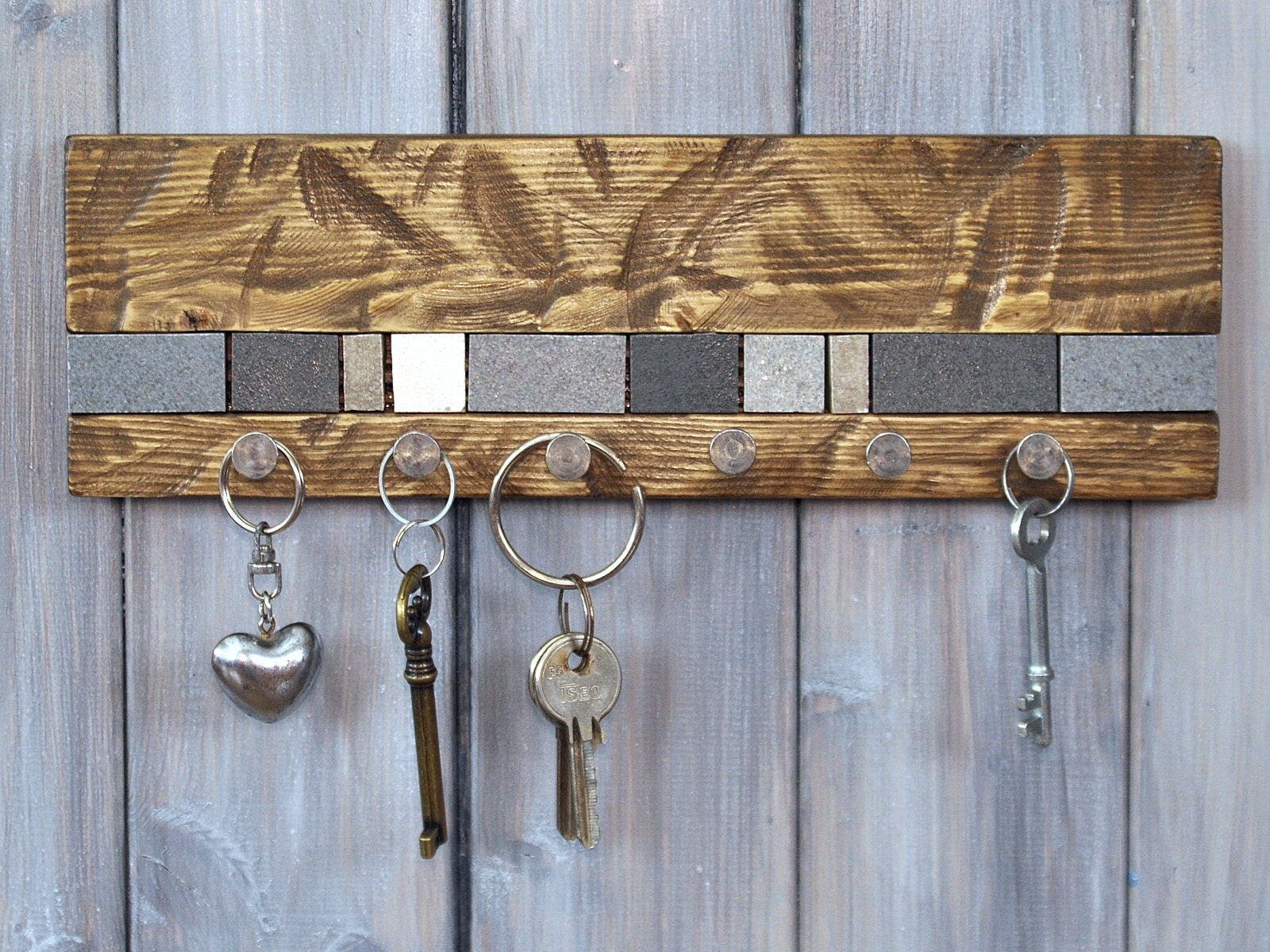 Modern Key Holder/ Wooden Key Hanger/ Housewarming Gift/ Wood Wall ...