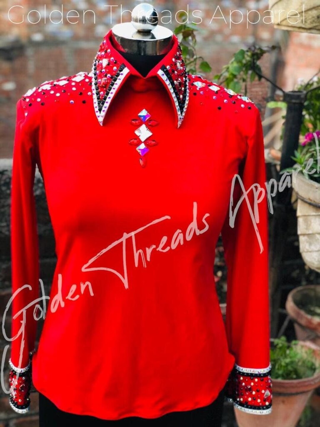 Western Red Show Shirt, Western Show Outfits Pleasure, Western Show ...