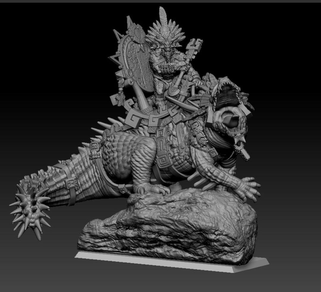 Saurian General on Monster - Lost Kingdoms Miniatures - Etsy