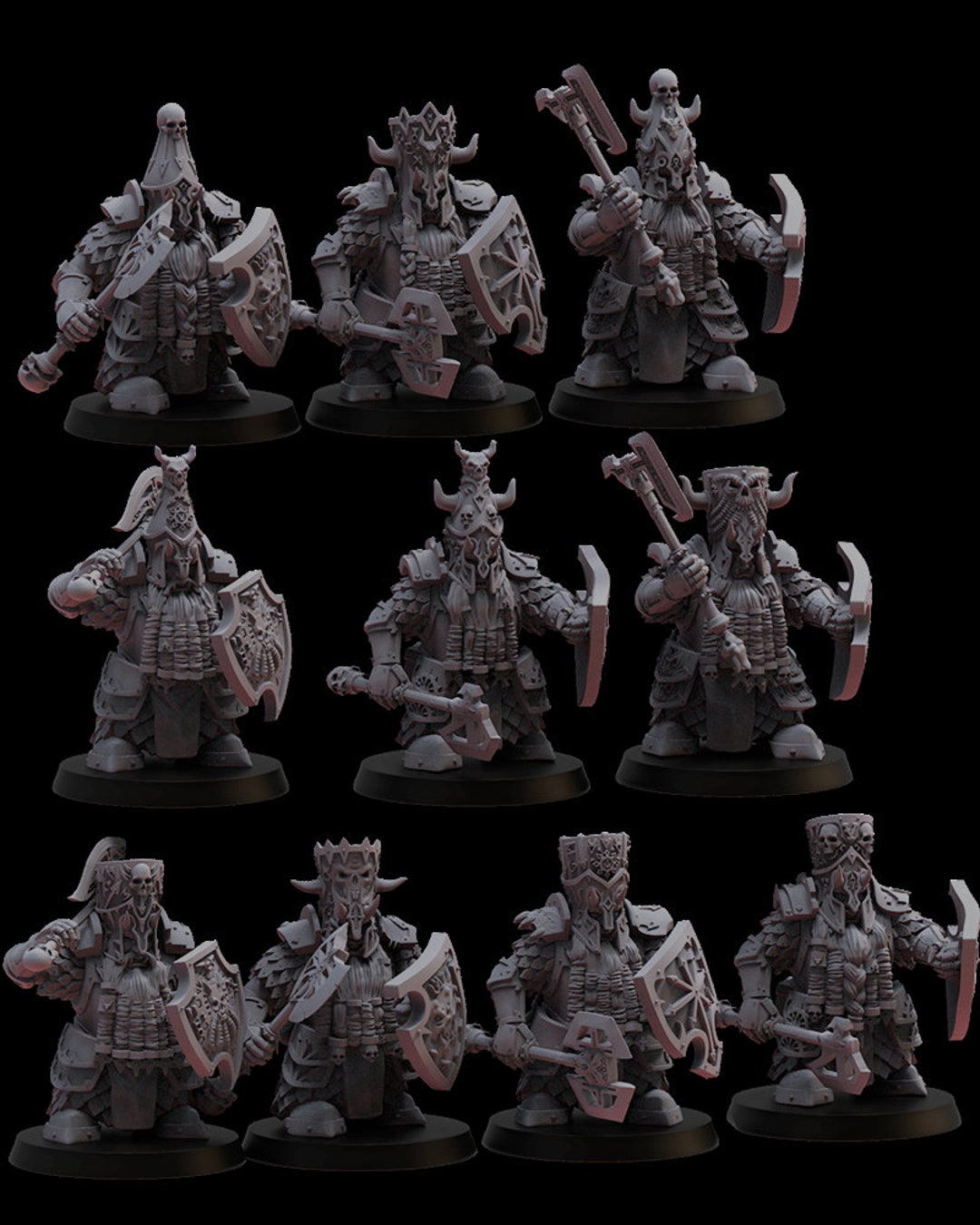 Infernal Dwarf Warriors Magmhorin - Lost Kingdom Miniatures - Etsy