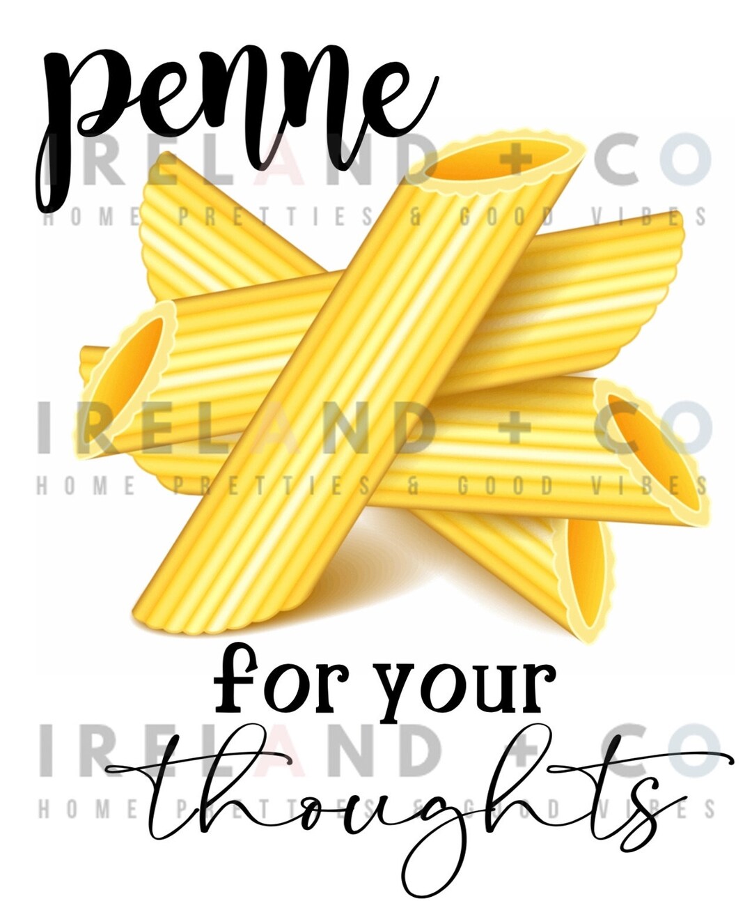 Penne penny for Your Thoughts Kitchen Hand Towel Sublimation PNG SVG ...