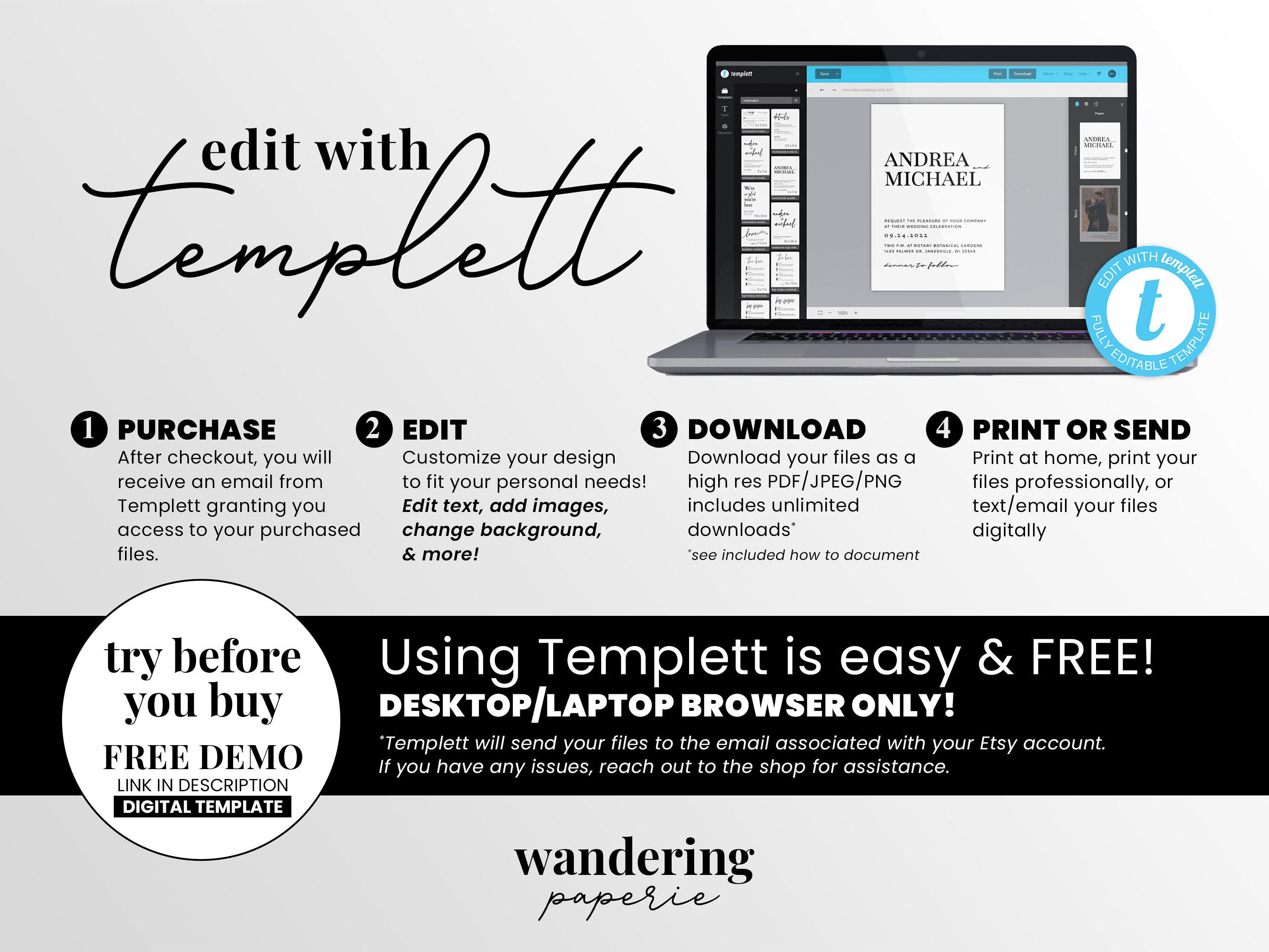 Digital Wedding Program & QR Code Bundle Template, Scan QR Code for ...