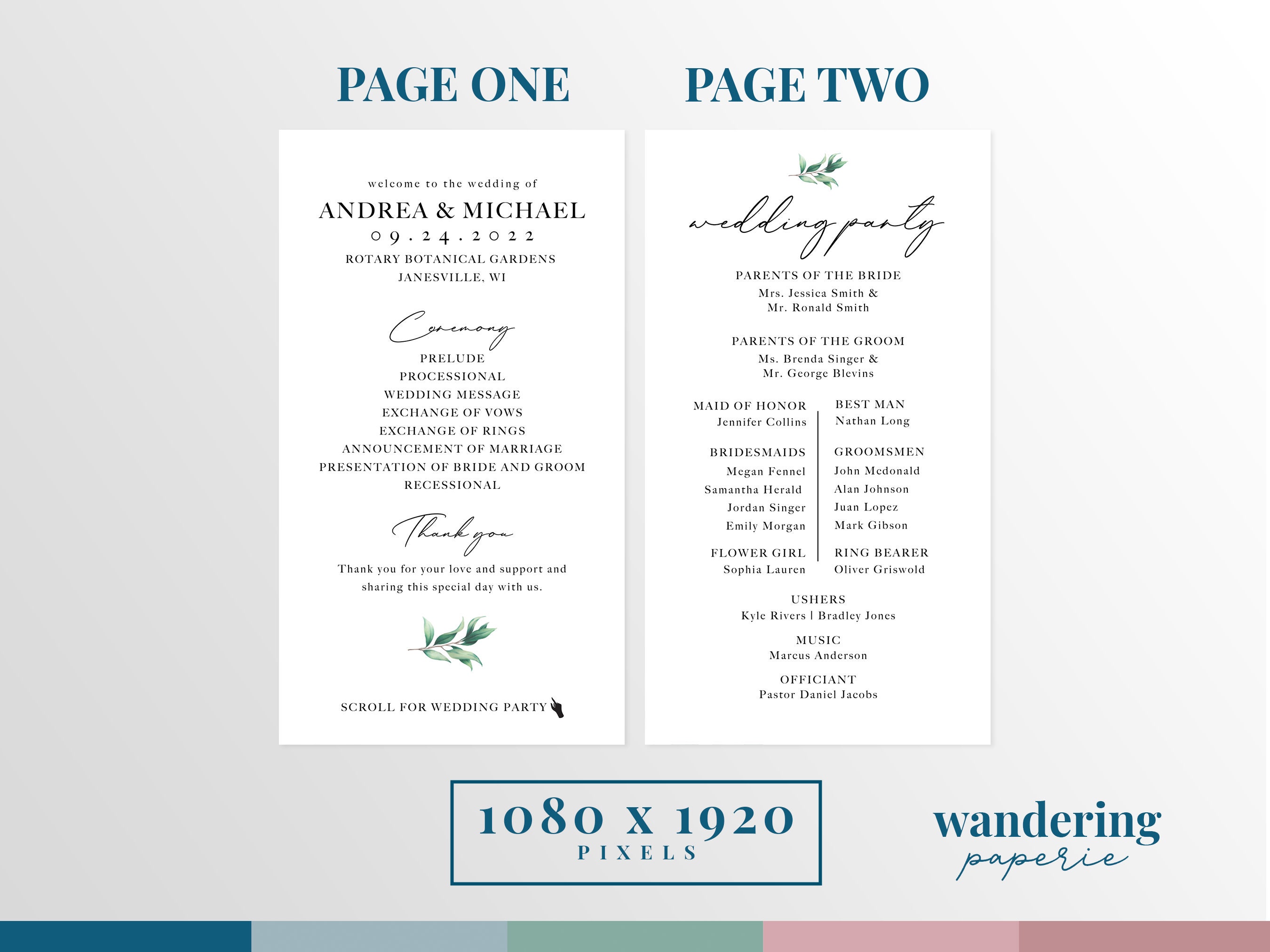 Digital Wedding Program & QR Code Bundle Template Scan QR - Etsy
