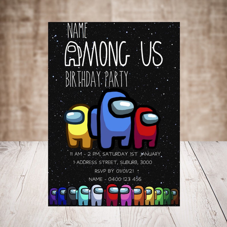 Among Us / Invitación a la fiesta de cumpleaños / Versión | Etsy México