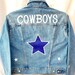 Custom Cowboys Jean Jacket Denim Jean Jacket Sports Jean - Etsy