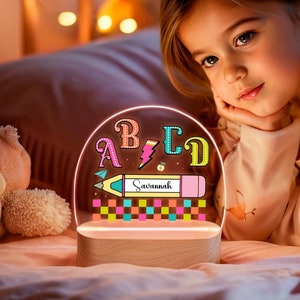 Custom Back to School Acrylic Night Light,bedside Lamp Nightlight With ...
