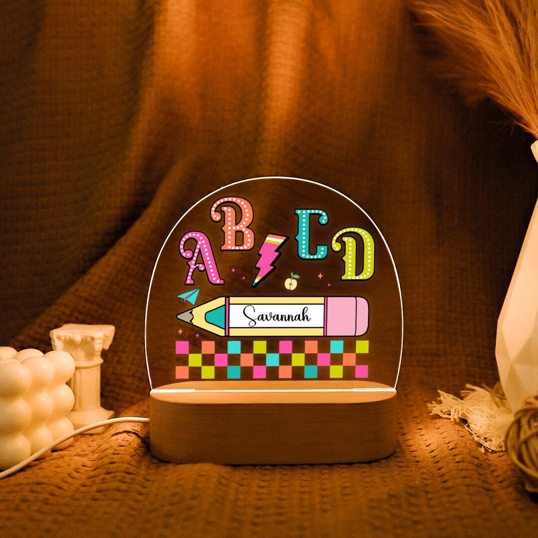 Custom Back to School Acrylic Night Light,bedside Lamp Nightlight With ...