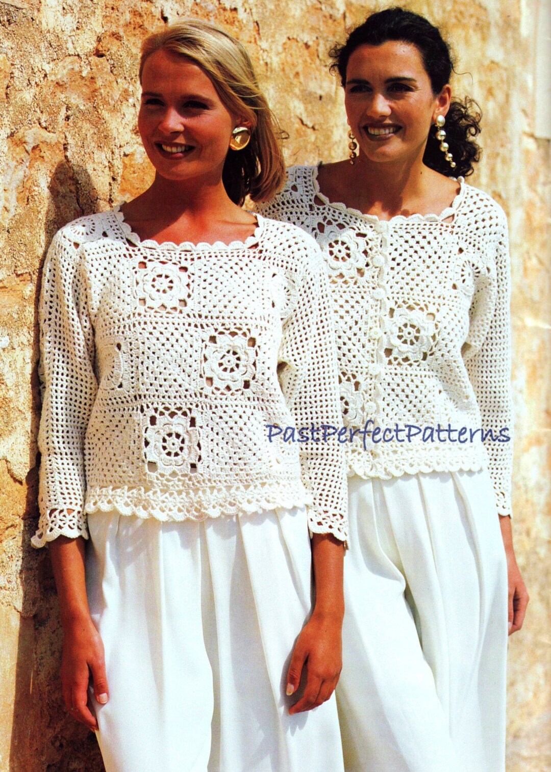 RETIREMENT SALE Vintage Crochet Pattern Granny Square Tops Sweater ...