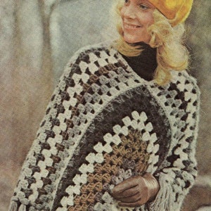 RETIREMENT SALE *** Vintage Crochet Pattern Ladies Poncho Easy Simple ...