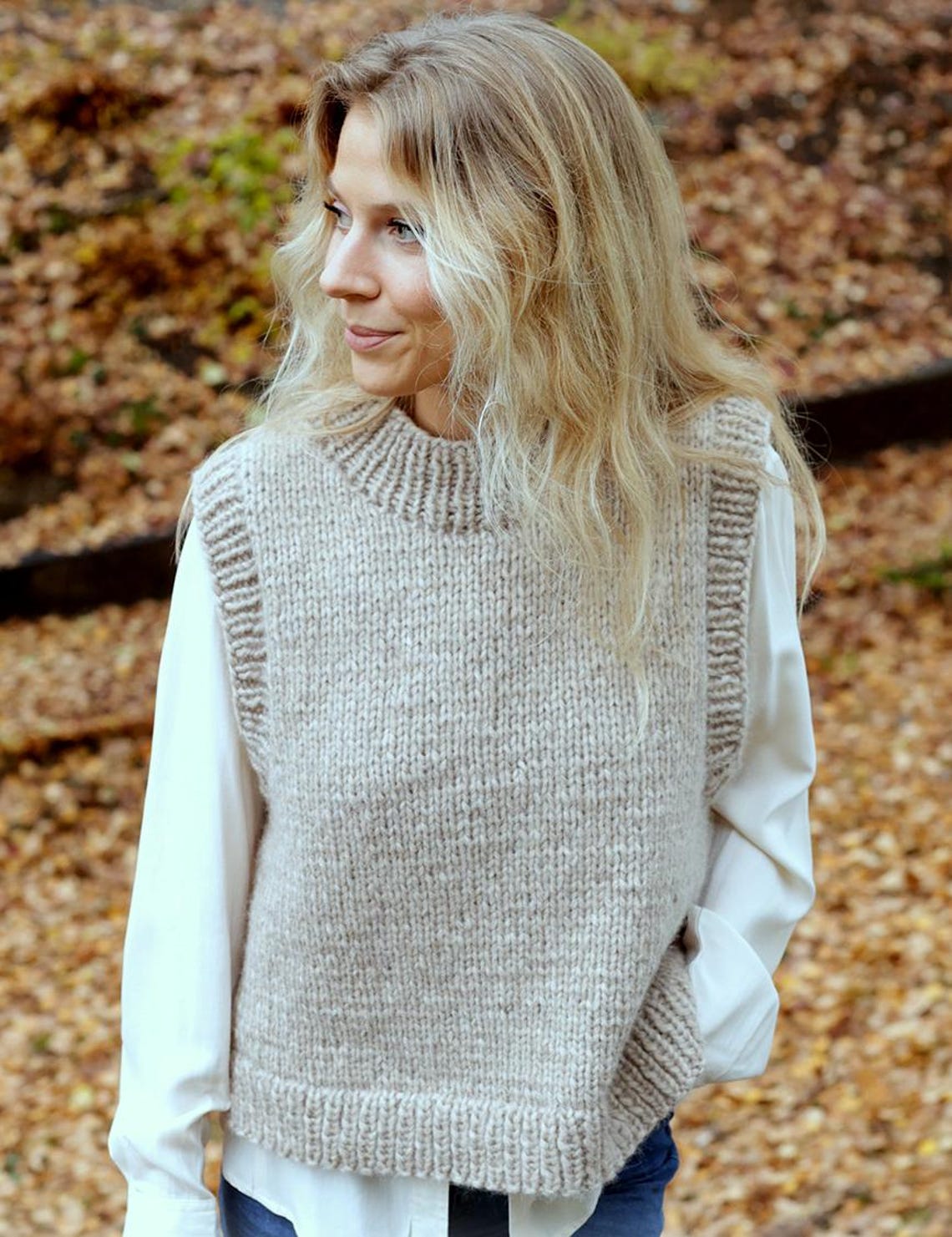 Knitting Pattern PDF Womans Simple Super Chunky Super Bulky Slipover ...