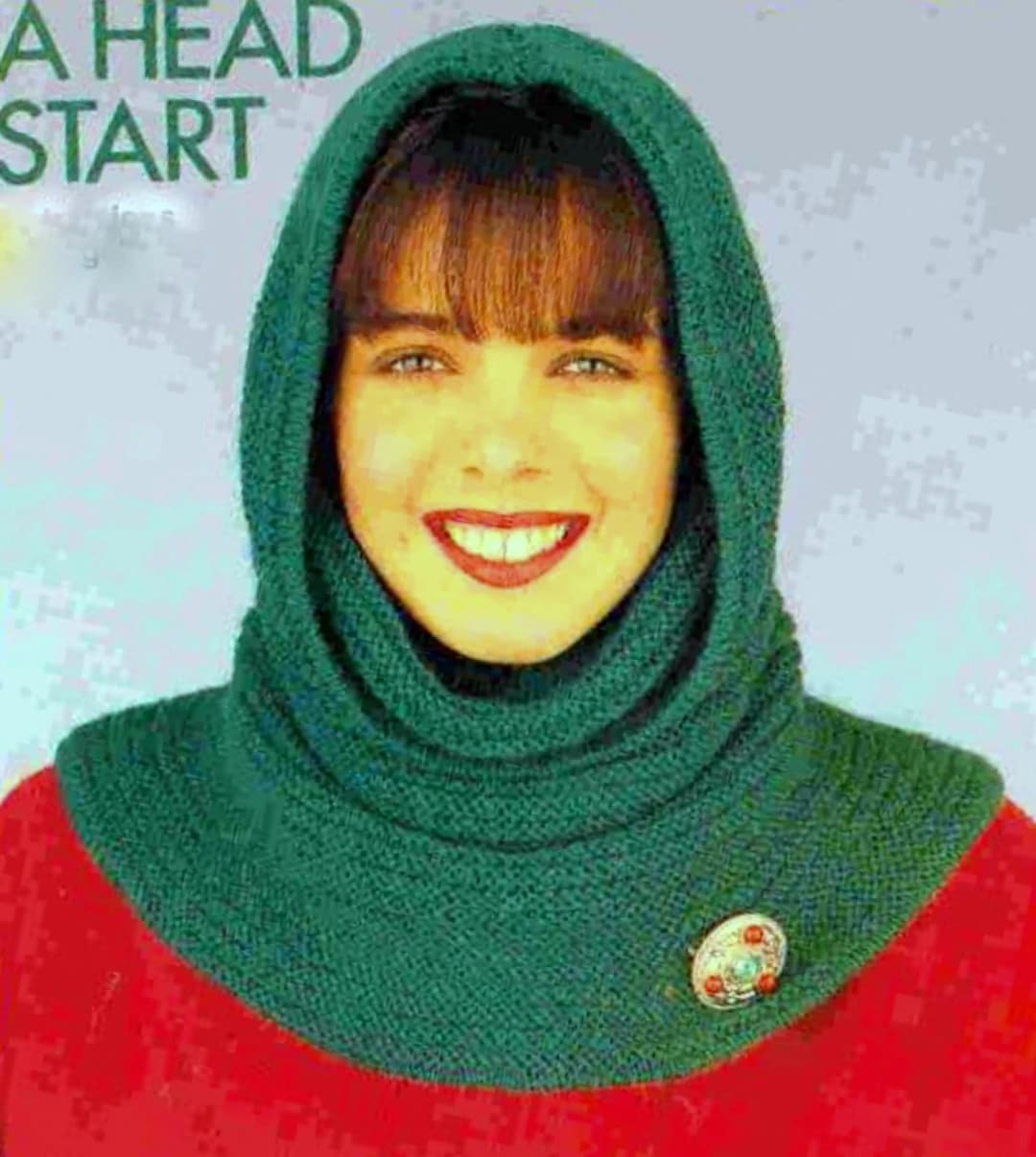 Vintage Knitting Pattern PDF Hooded Cowl Snood Hood Hat Scarf Neck ...