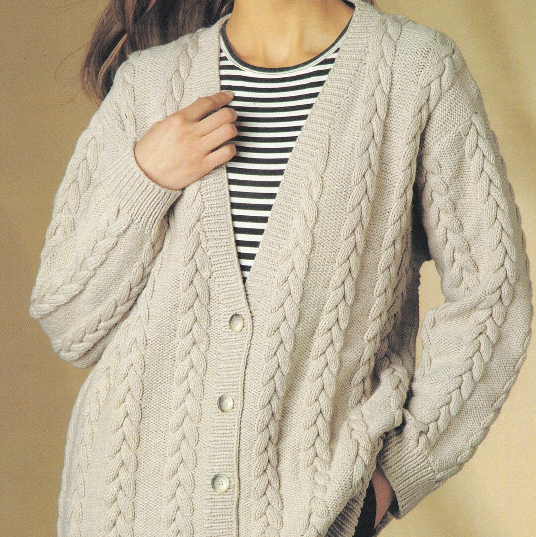 RETIREMENT SALE *** Knitting Pattern PDF Classic Longline Broad Cable ...