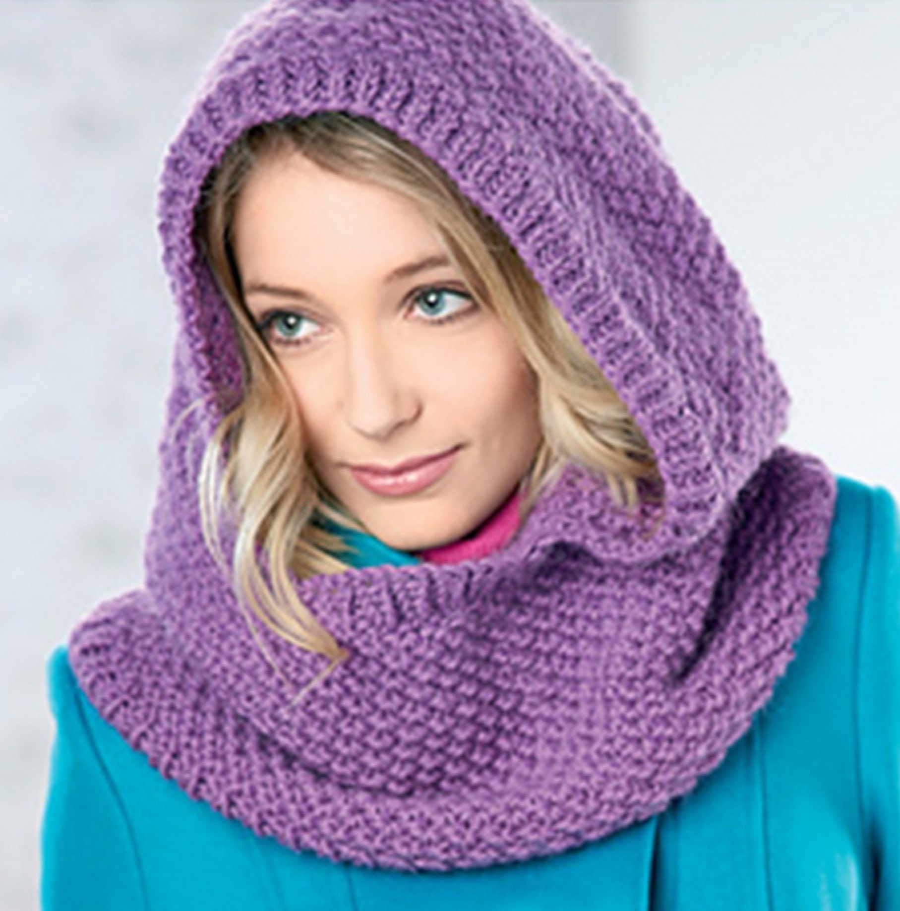 INSTANT DOWNLOAD PDF Knitting Pattern Hooded Cowl Snood Hood Hat Scarf ...