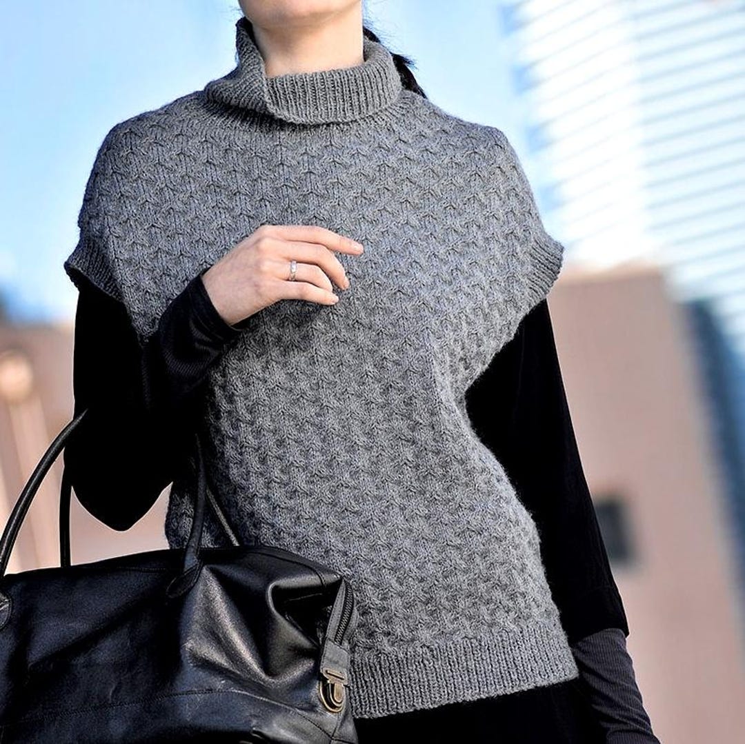 Knitting Pattern PDF Womans Cable Slipover Pullover Tunic Vest ...