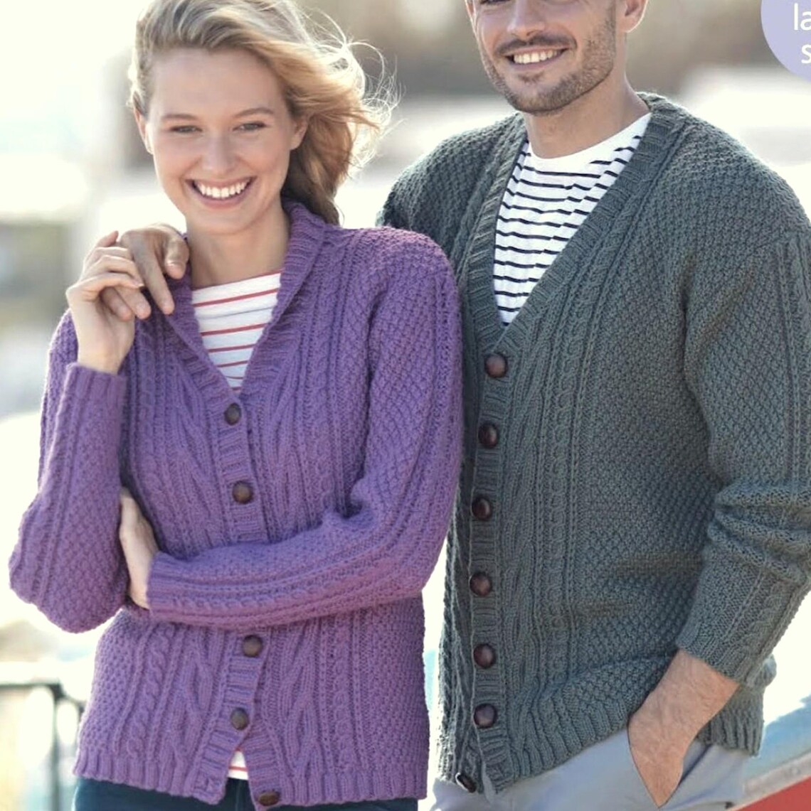 RETIREMENT SALE * Knitting Pattern PDF Aran Cardigan V Neck or Shawl ...