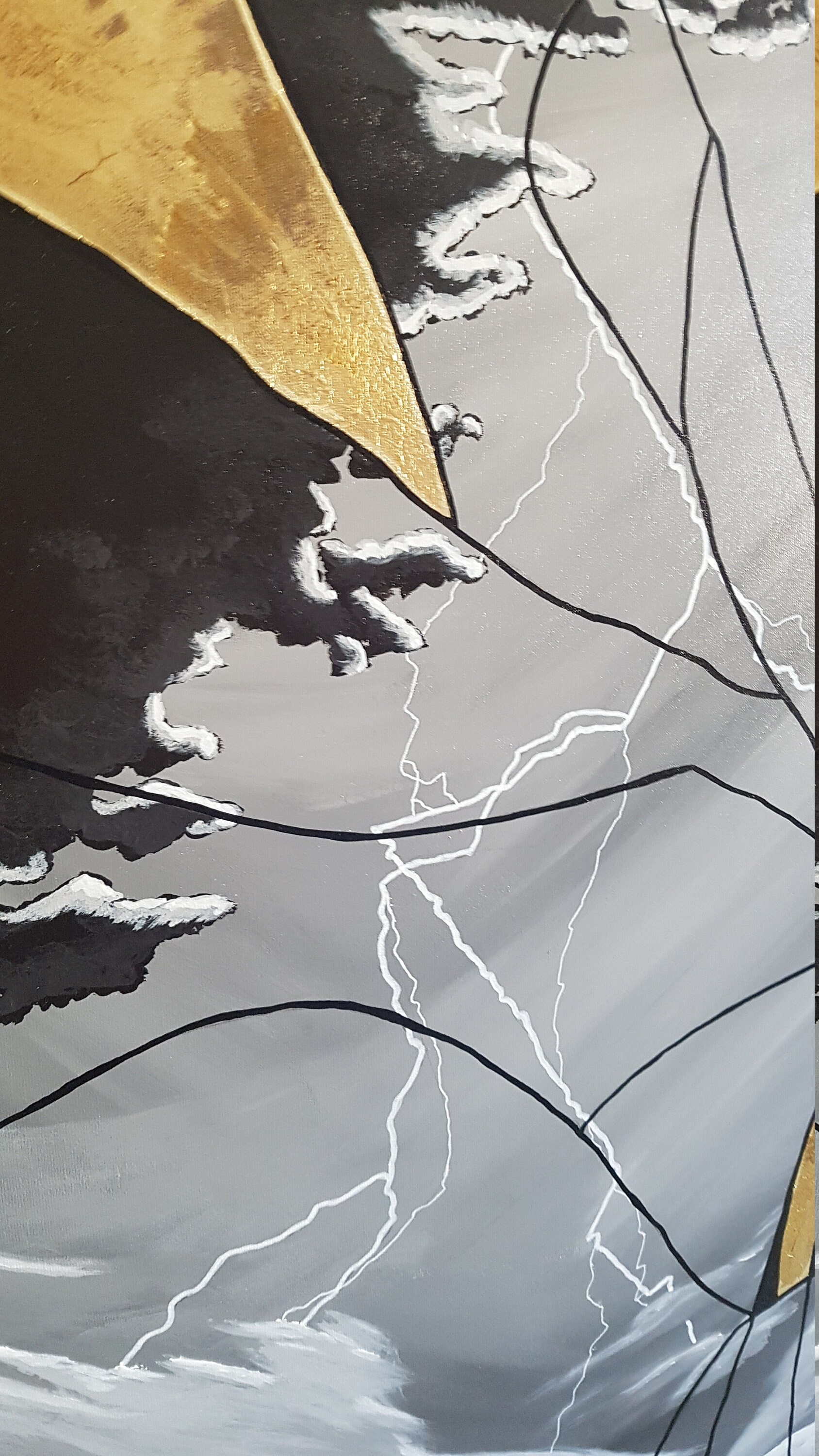 Tormenta rota: Pintura abstracta pintura acrílica Art Deco | Etsy