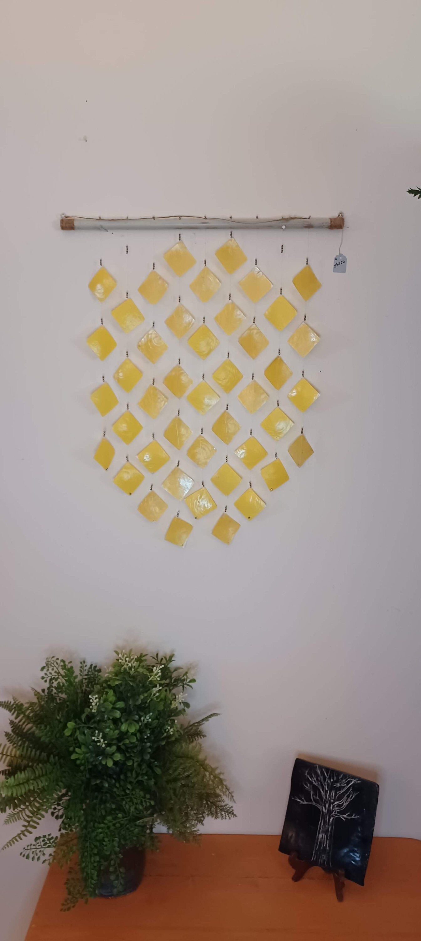 Capiz Shell Wall/window Art, Bohemian Wall Decor, Capiz and Glass Bead ...