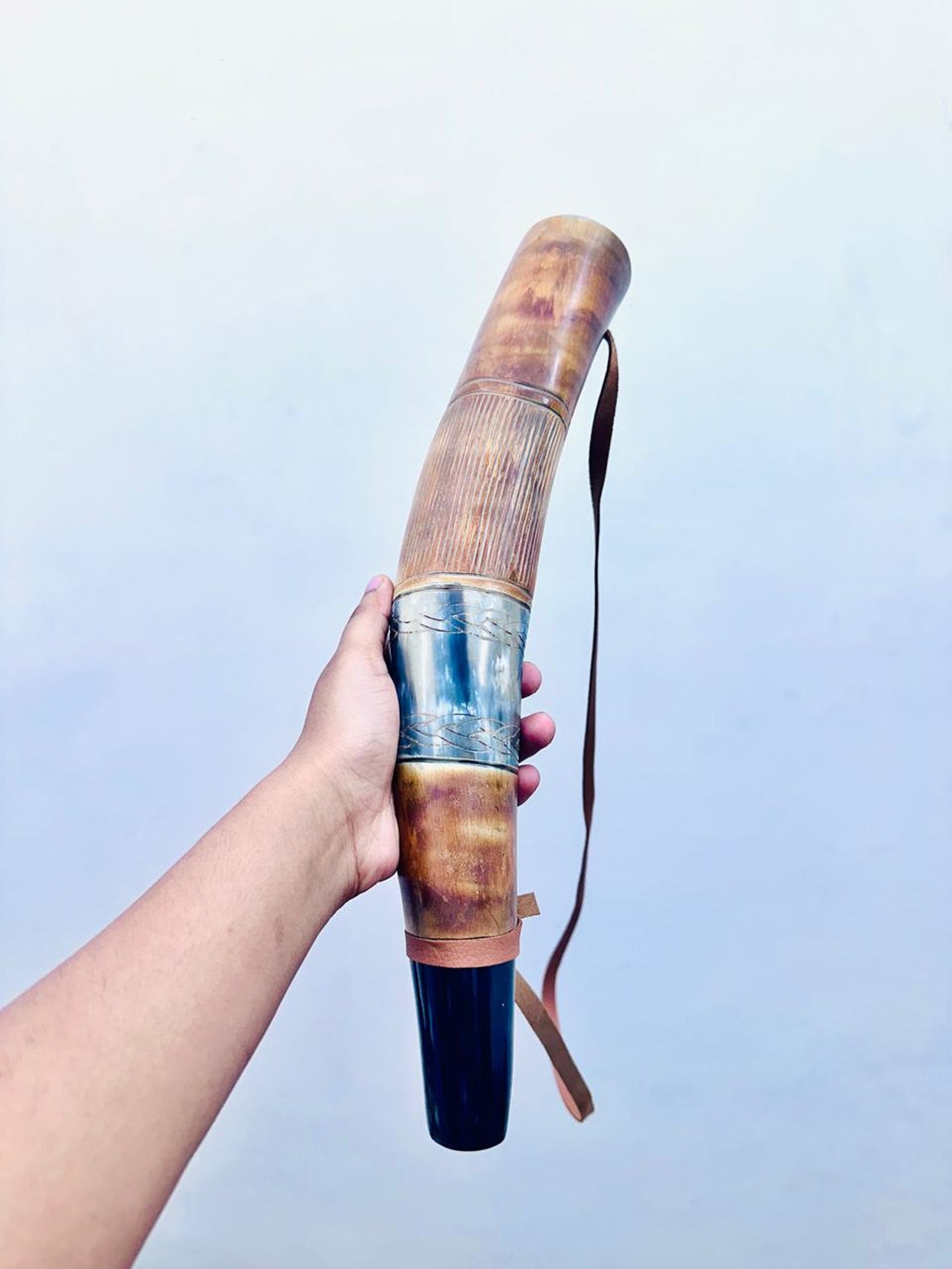 Viking Blowing Cow Horn Whistle Medieval Bull Sounding Horn Viking ...