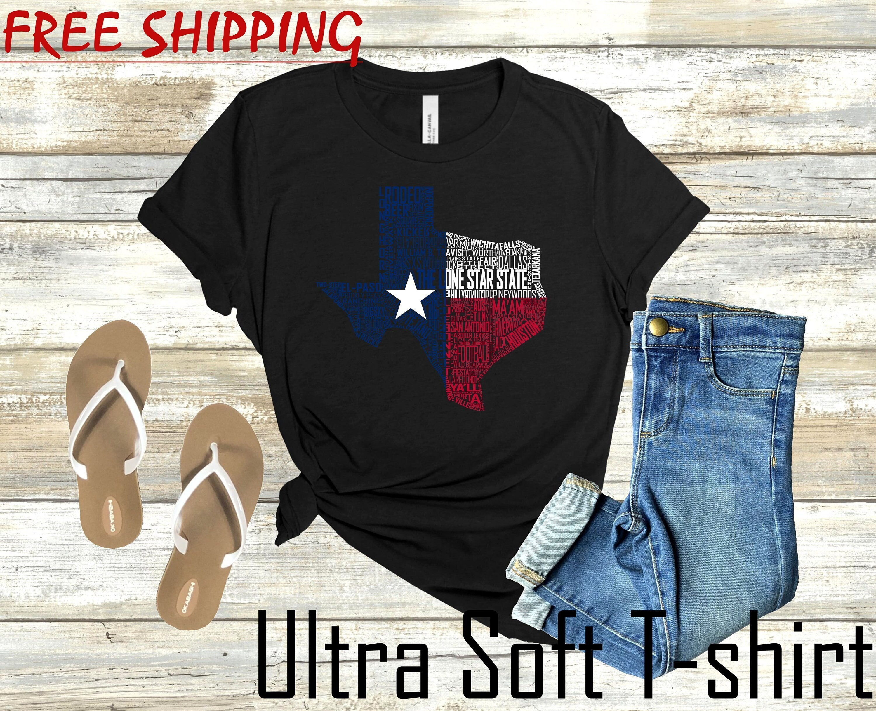 Texas State Shirt Texas Map Shirt Texas Shirt Texas Flag Shirt Texas ...