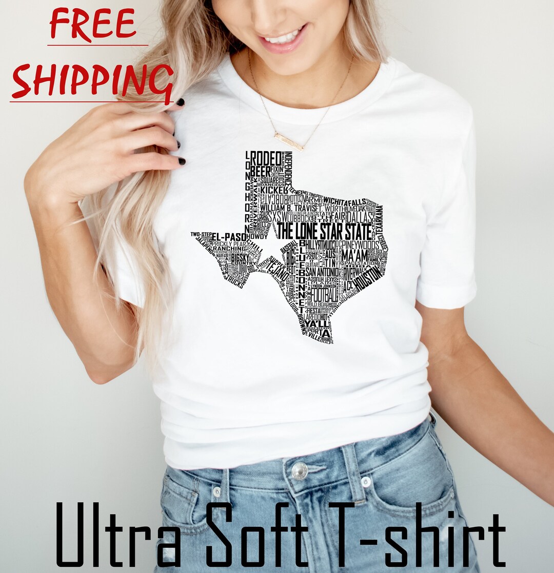 Texas State Shirt Texas Map Shirt Texas Shirt Texas Flag Shirt Texas ...