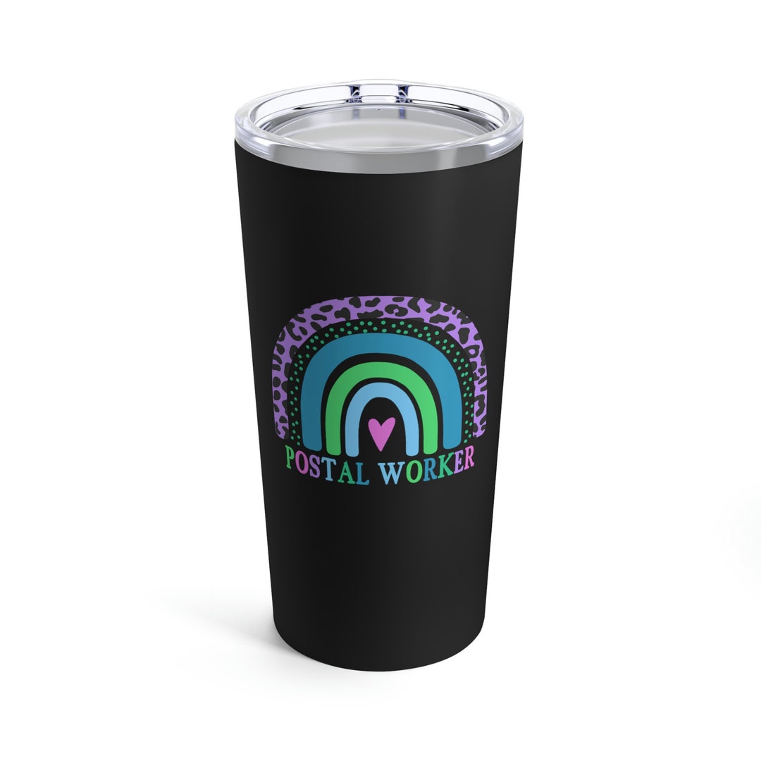 Rainbow Postal Worker Black Tumbler \ USPS Tumbler \ Postal Worker ...