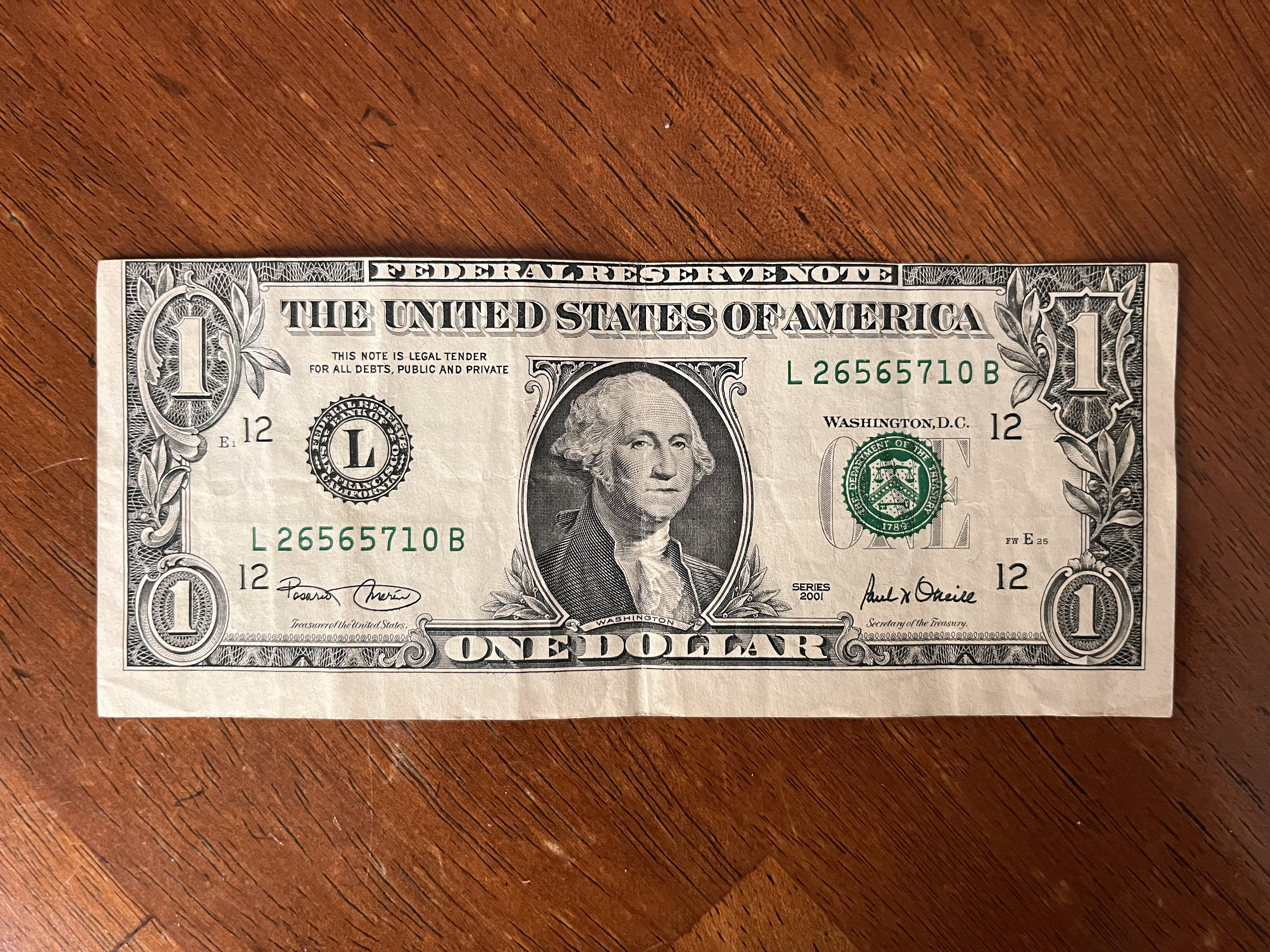 Collectibles - One Dollar Bill Series 2001 Misaligned Error - Etsy