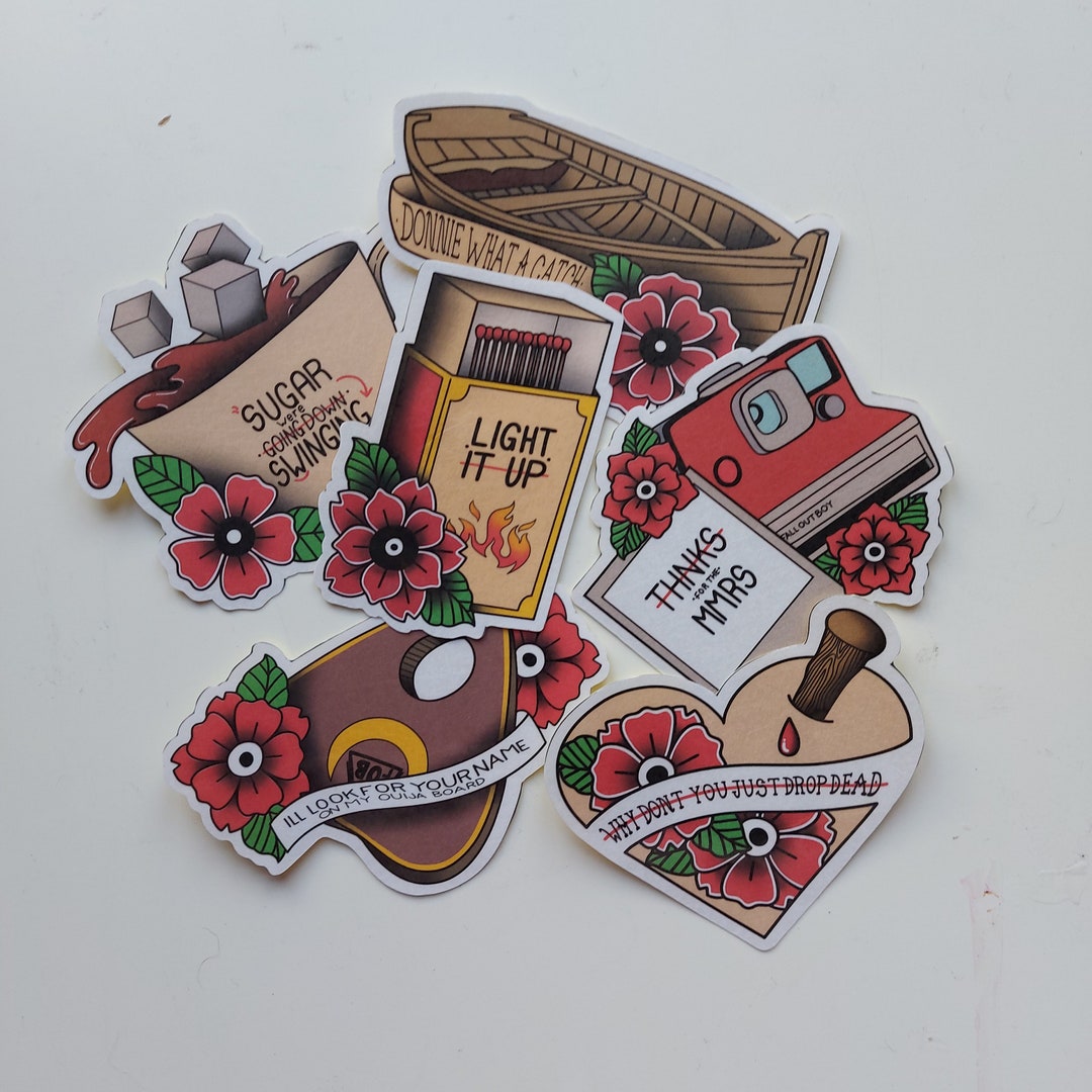 Fall Out Boy Tattoo Flash Vinyl Covered Stickers - Etsy