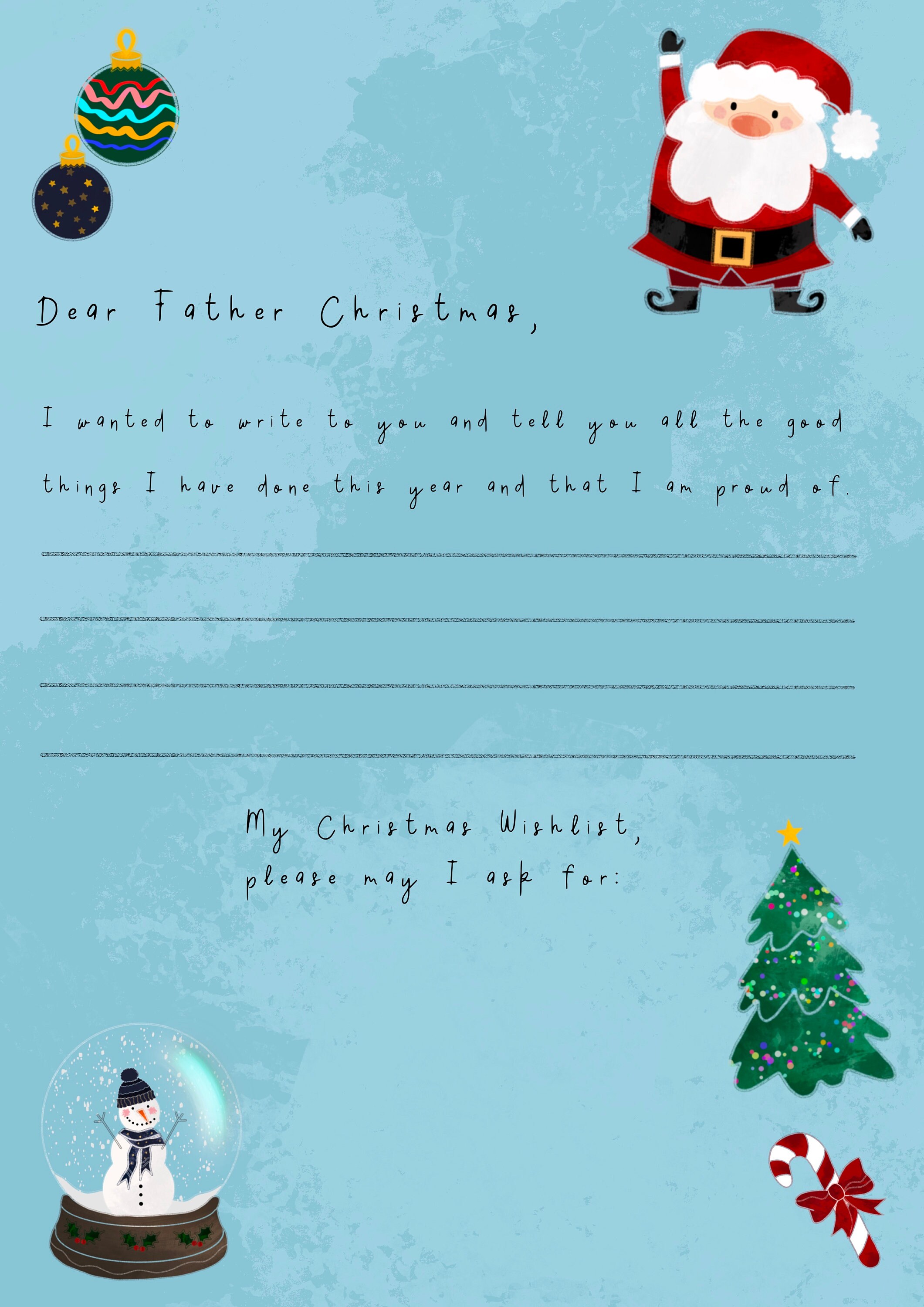 Letter to Father Christmas Christmas Letter Letter to | Etsy