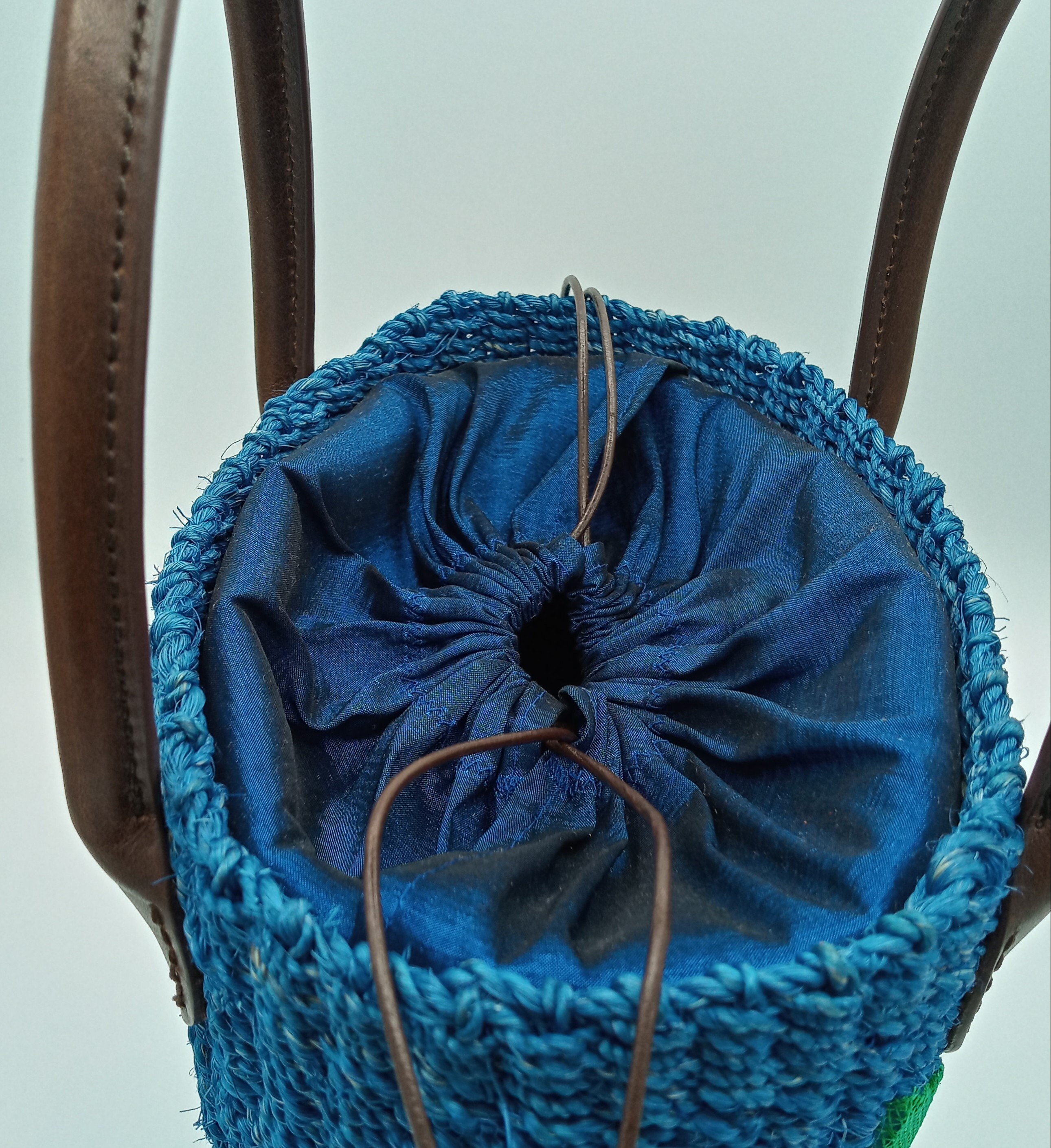 Denim Blue LUXURY Straw Bag With Lilly of the Valley Hand Embroidery ...