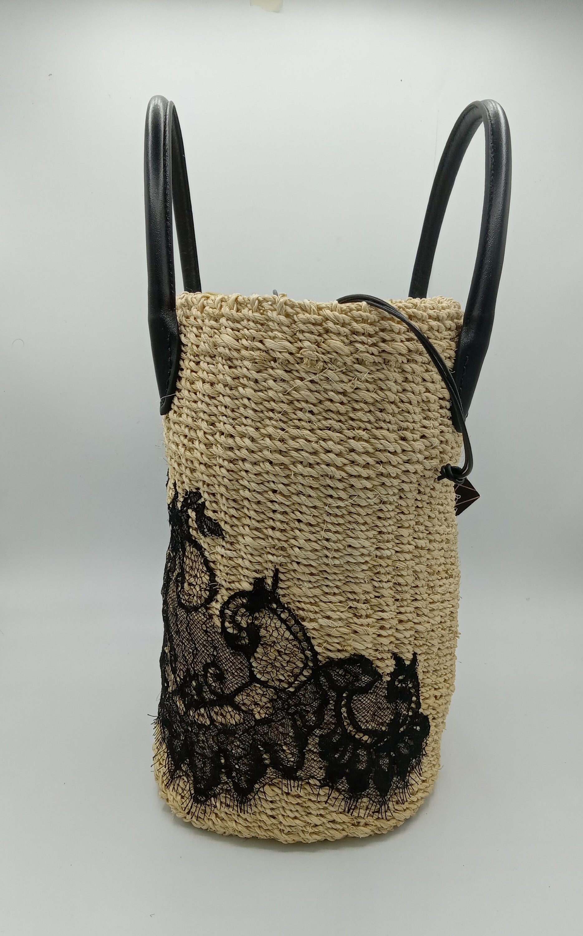 Straw Tote With Hand Stitched Chantilly Lace Applique Fully Lined ...
