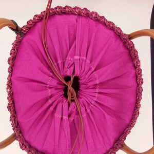 Pink Straw Bag With Pink Floral Applique. Genuine Rose Quartz & Pearl ...