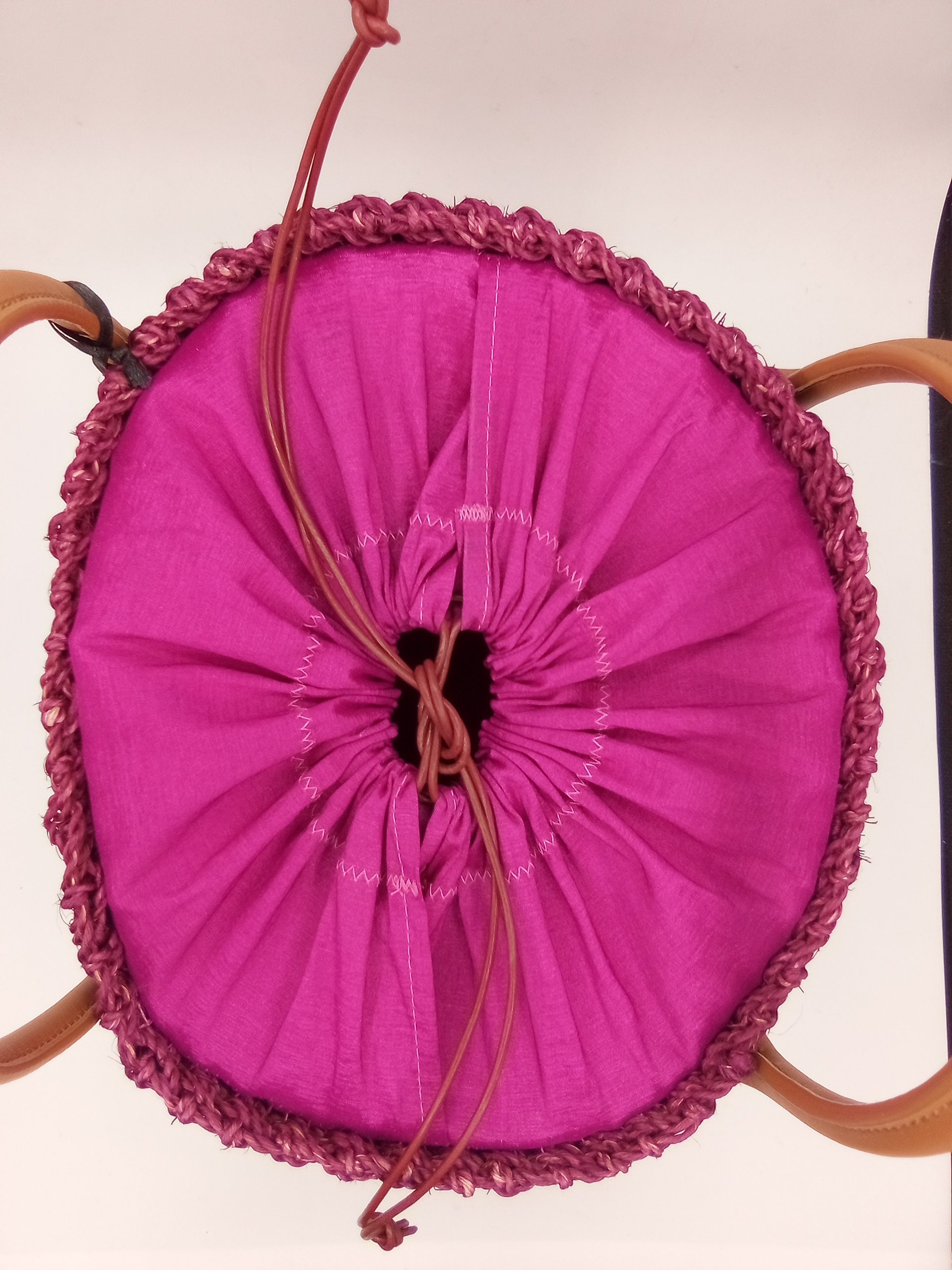 Pink Straw Bag With Pink Floral Applique. Genuine Rose Quartz & Pearl ...