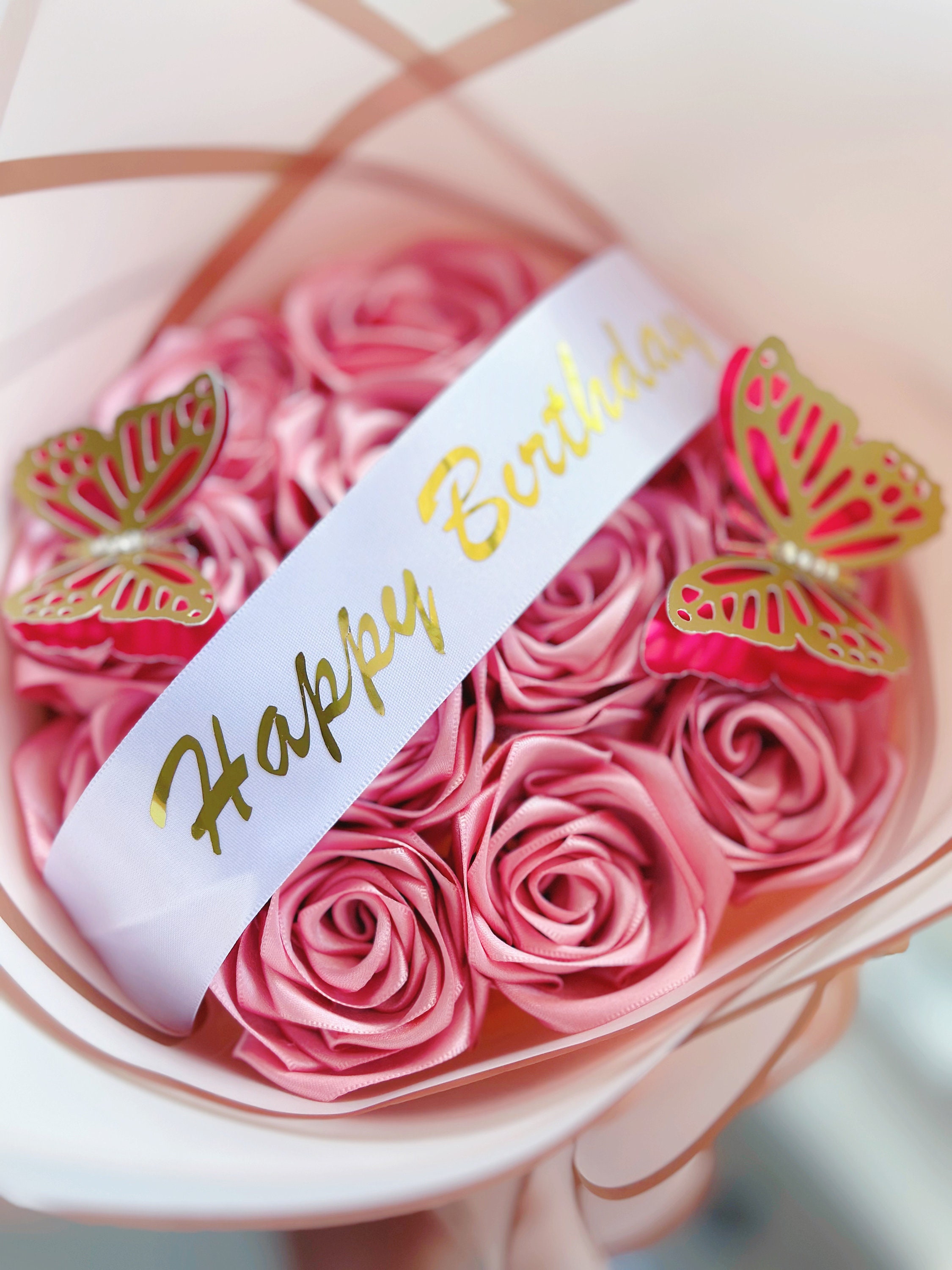 Personalized Ribbon, Roses Bouquet, Eternal Roses Bouquet. Forever ...