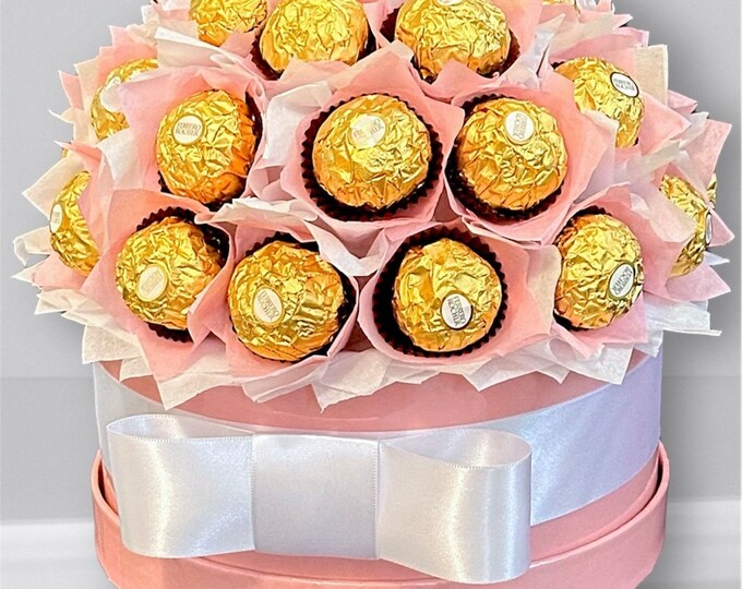 Ferrero Rocher Bouquet Pink Box. Mother’s Day Bouquet. Chocolate ...