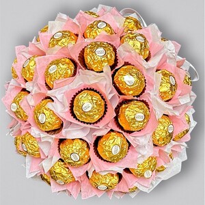 Ferrero Rocher Bouquet Pink Box. Mother’s Day Bouquet. Chocolate ...