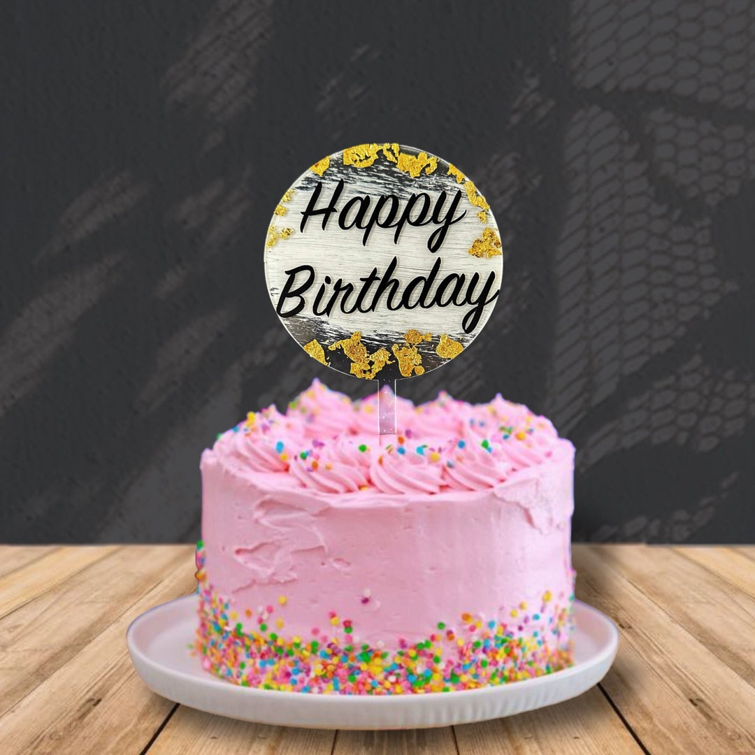 Custom Round Acrylic Cake Topper | Personalized Cake Topper | Birthday ...