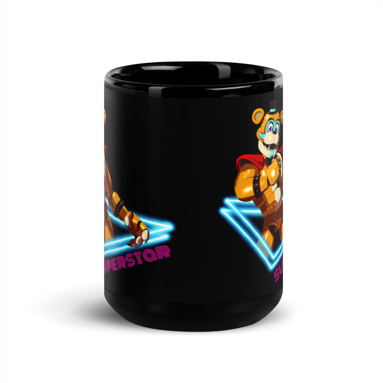 FNAF Five Nights at Freddys: Security Breach Freddy Black Glossy Mug - Etsy
