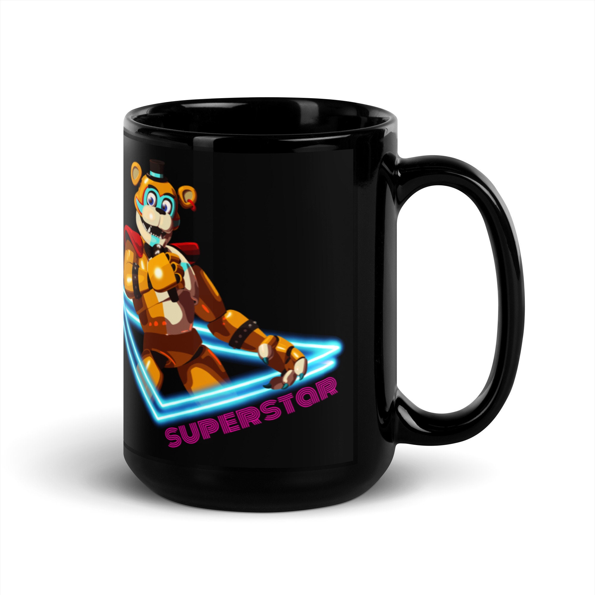 FNAF Five Nights at Freddy’s: Security Breach Freddy Black Glossy Mug ...