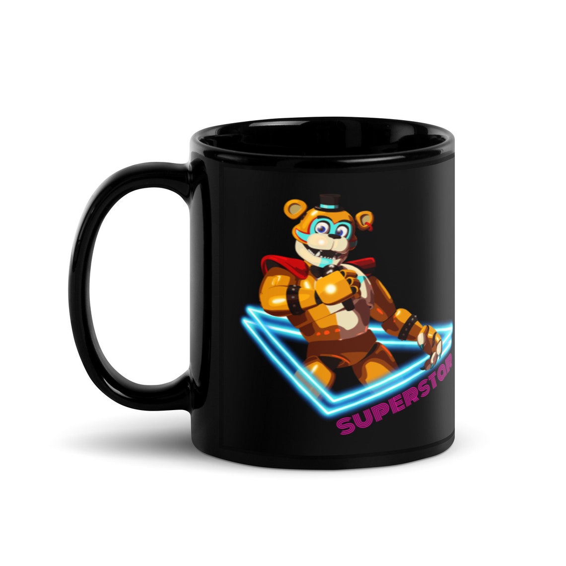 FNAF Five Nights at Freddys: Security Breach Freddy Black Glossy Mug - Etsy