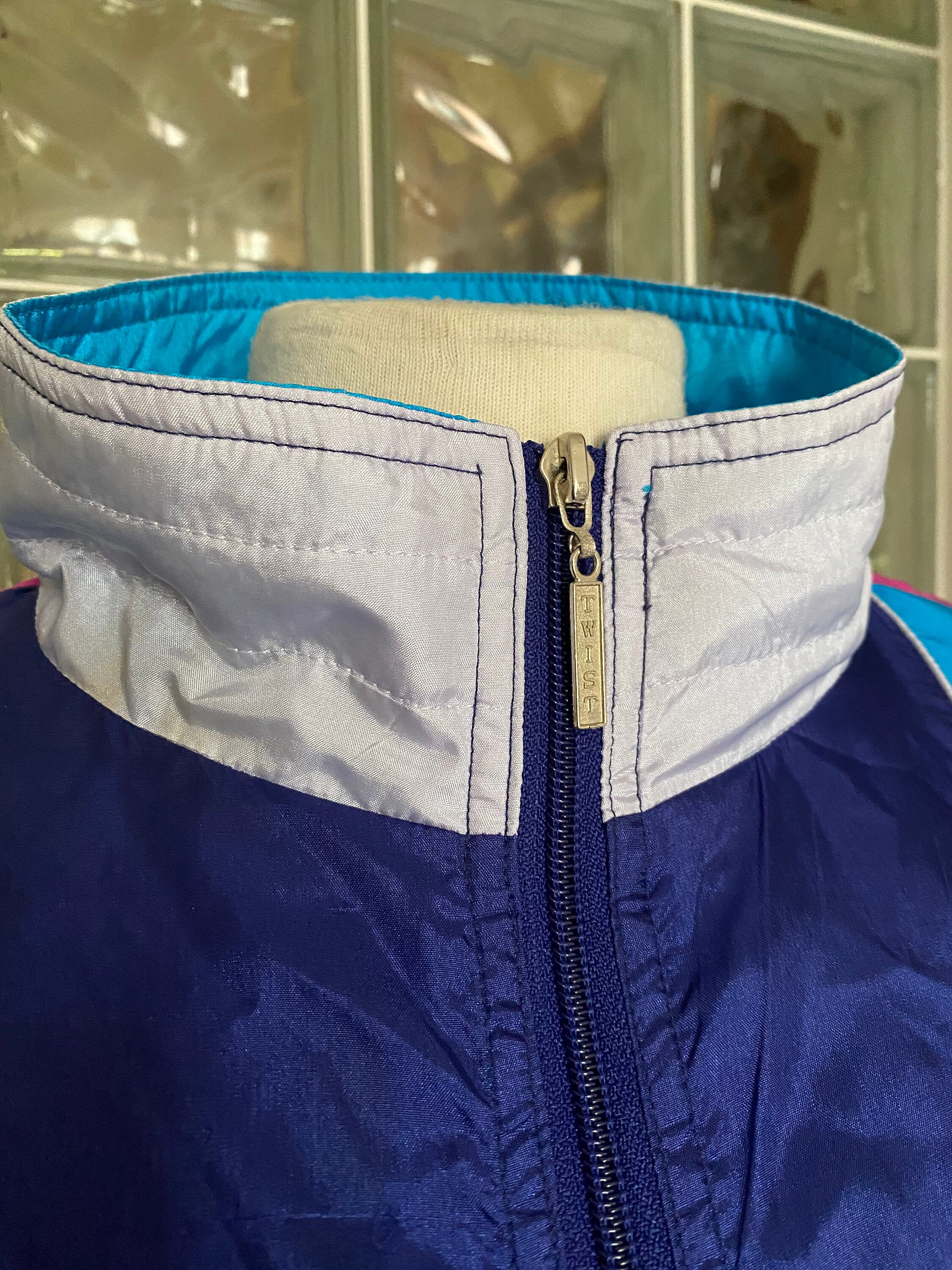 New Retro Wave Race Car Windbreaker Neon Pink Blue and Purple With ...