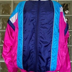 New Retro Wave Race Car Windbreaker Neon Pink Blue and Purple With ...