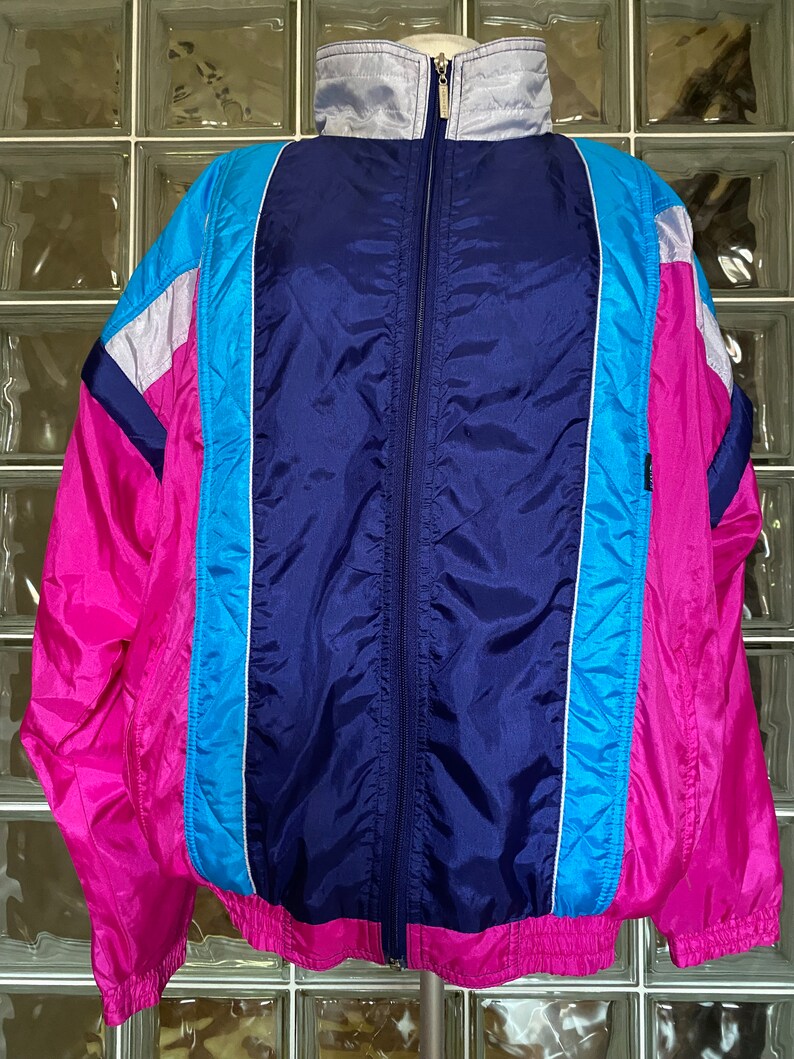 New Retro Wave Race Car Windbreaker Neon Pink Blue and Purple With ...