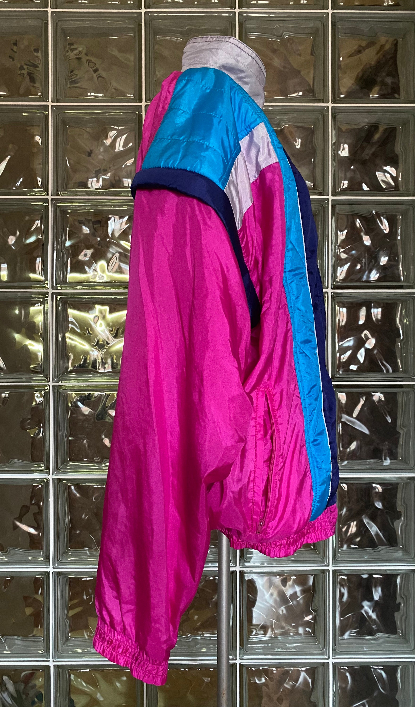 New Retro Wave Race Car Windbreaker Neon Pink Blue and Purple With ...