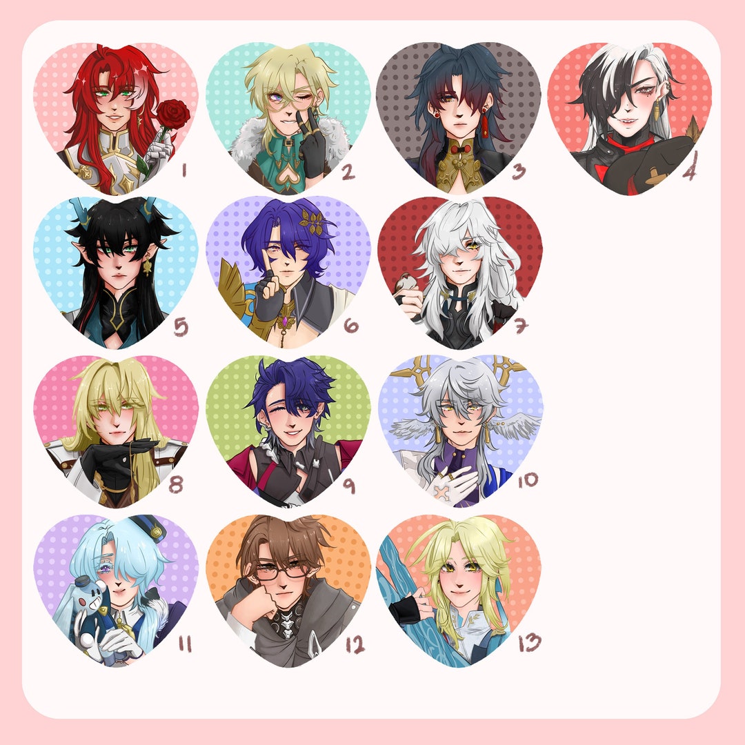 Honkai Star Rail Holographic Heart Buttons - Etsy