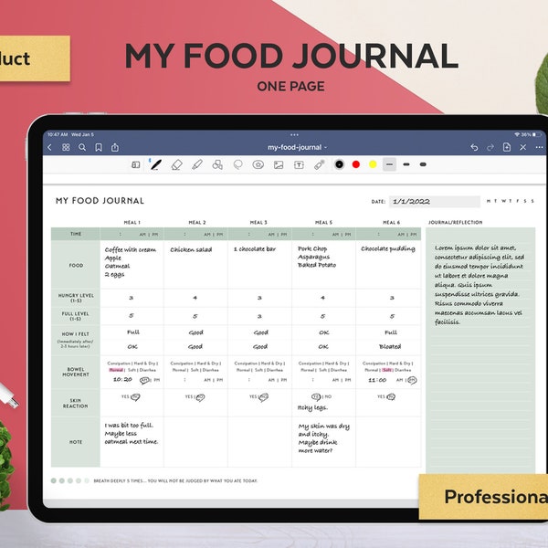Printable Optavia Food Journal - Etsy