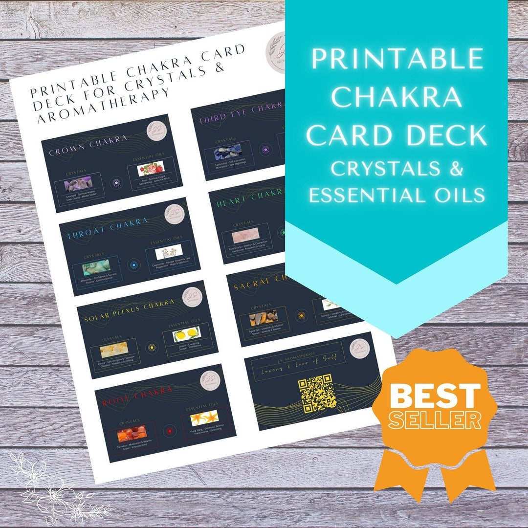 Chakra Card Deck for Crystals and Aromatherapy, Print and Cut by ...