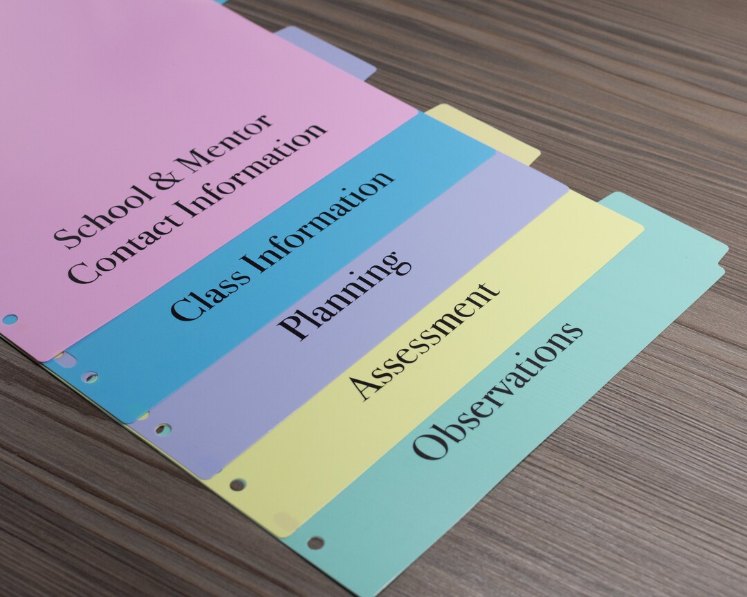 Set of 5 Custom Personalised A4 Plastic Folder Dividers - Etsy UK