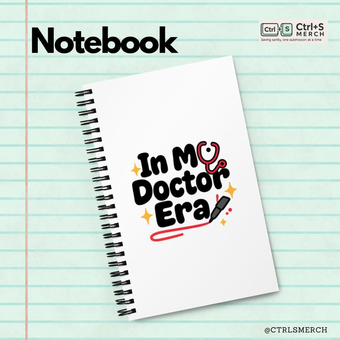In My Doctor Era Spiral Notebook – Funny Med School Gift, Doctor ...