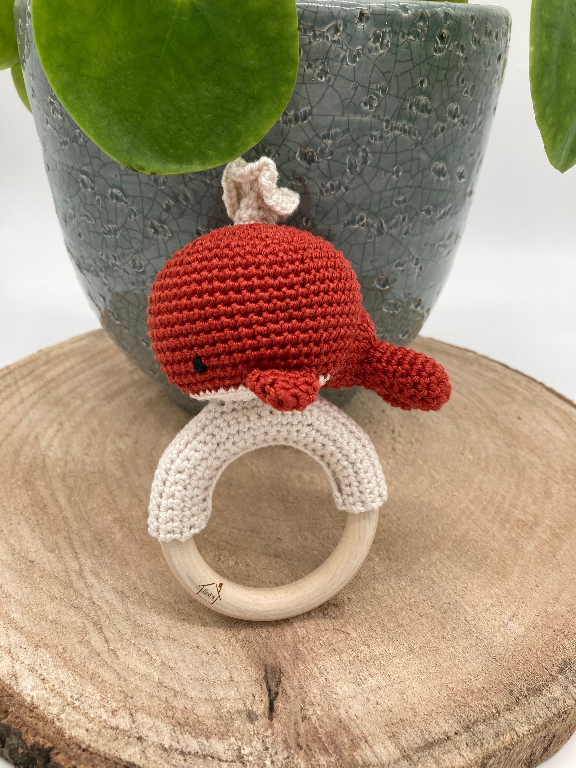 Personalized Crocheted Rattle Whale - Etsy